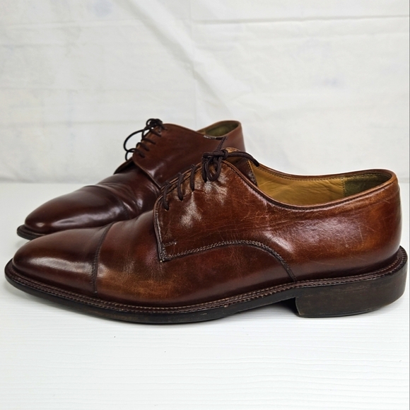 Double-Vida | Shoes | Vintage Leather Dark Brown Lace Up Mens Shoes ...